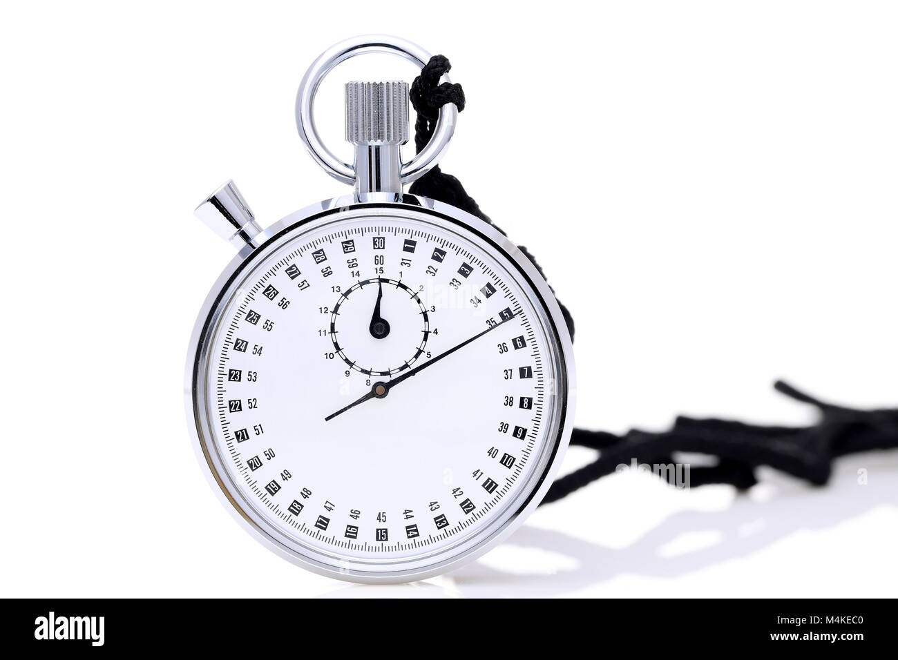 analogue metal stopwatch on the white background Stock Photo - Alamy