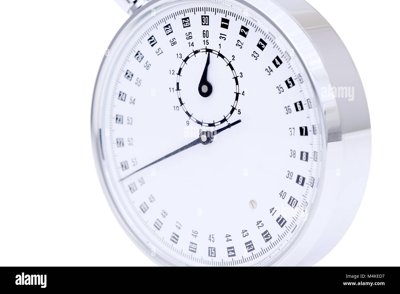 analogue metal stopwatch on the white background Stock Photo - Alamy