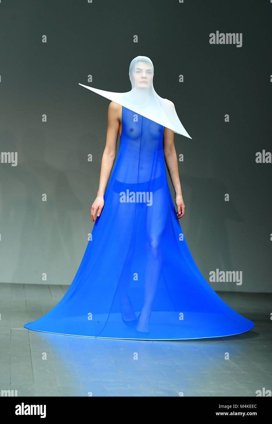 EDS NOTE NUDITY Models on the catwalk during the Central Saint Martins ...