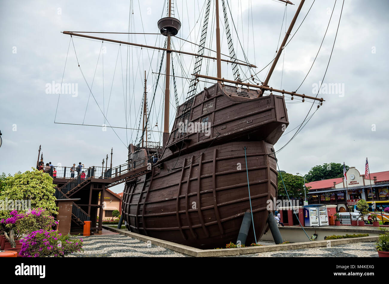 Melaka, Malaysia - August 01, 2015: Ship, Malacca Maritime Museum. The ...