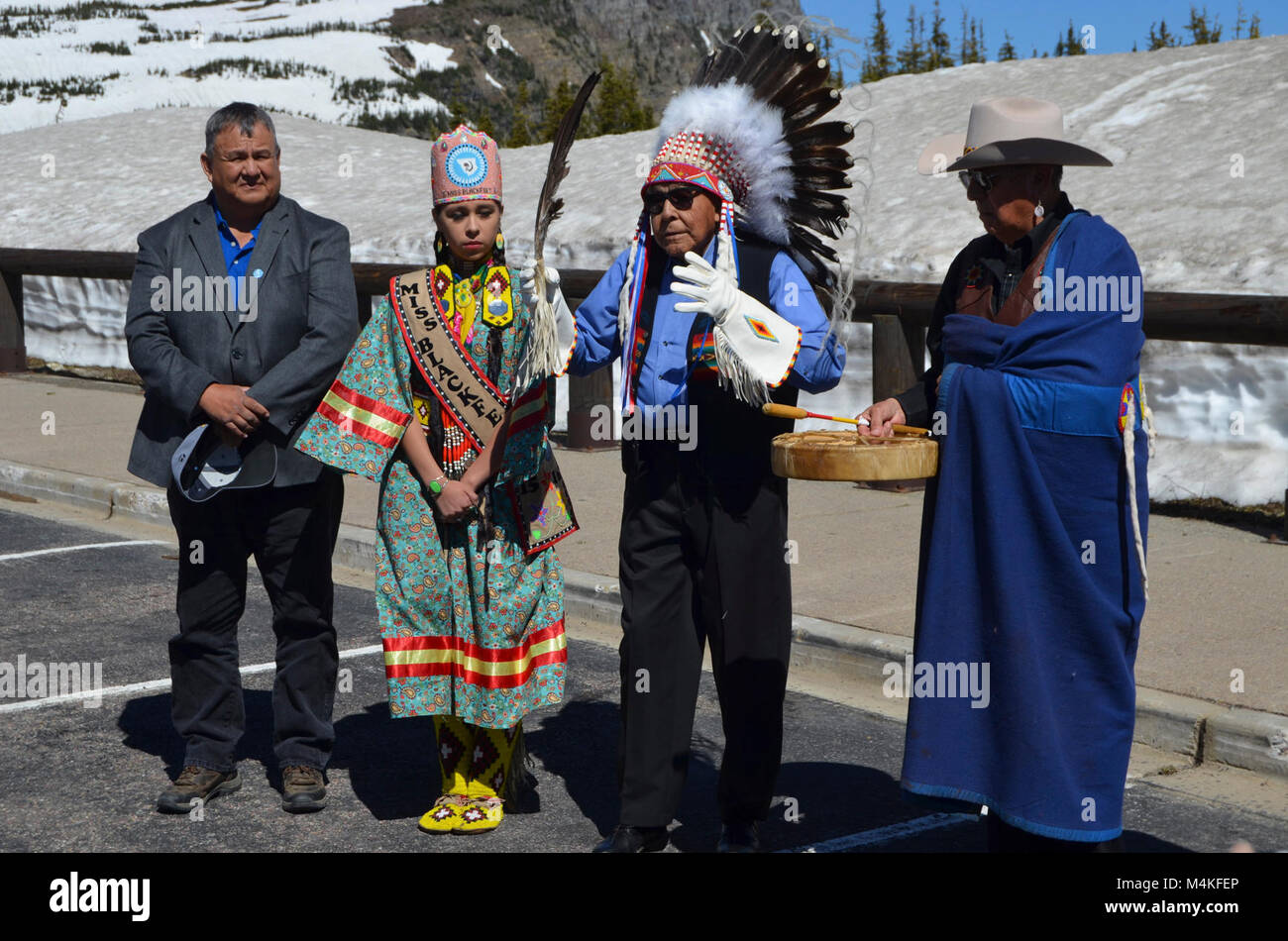 Blackfeet Logan Pass Opening Blessing Stock Photo - Alamy