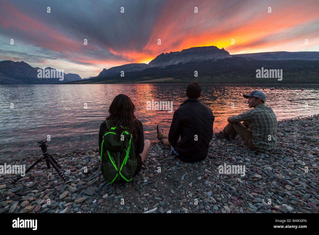 Enjoying the Sunset Stock Photo - Alamy