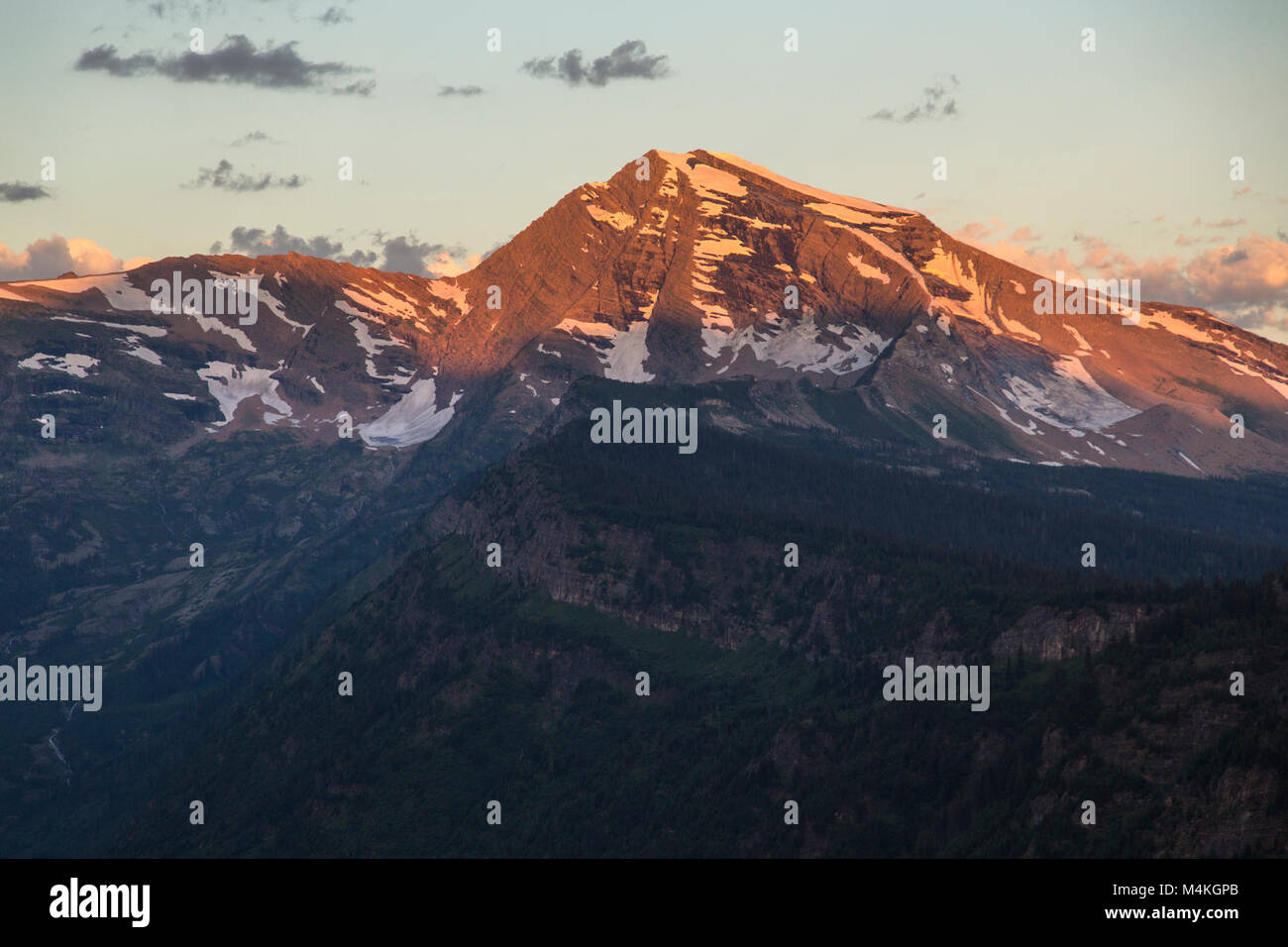 First Light on Heavens Peak Stock Photo - Alamy