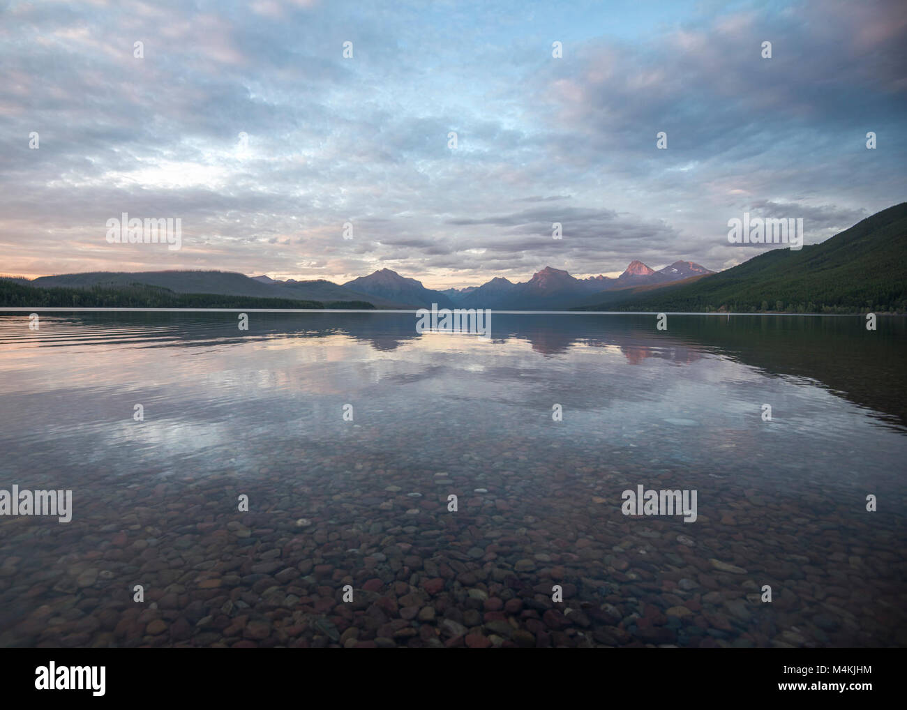 Lake McDonald- Wide Sunset Stock Photo - Alamy