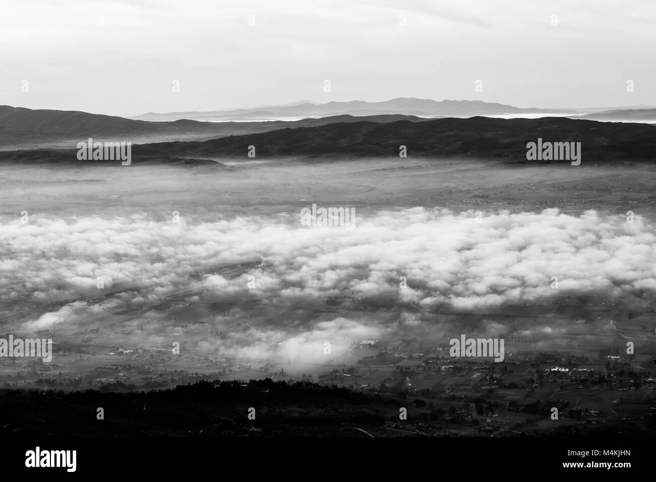 Dreamlike morning view beautiful Black and White Stock Photos & Images ...
