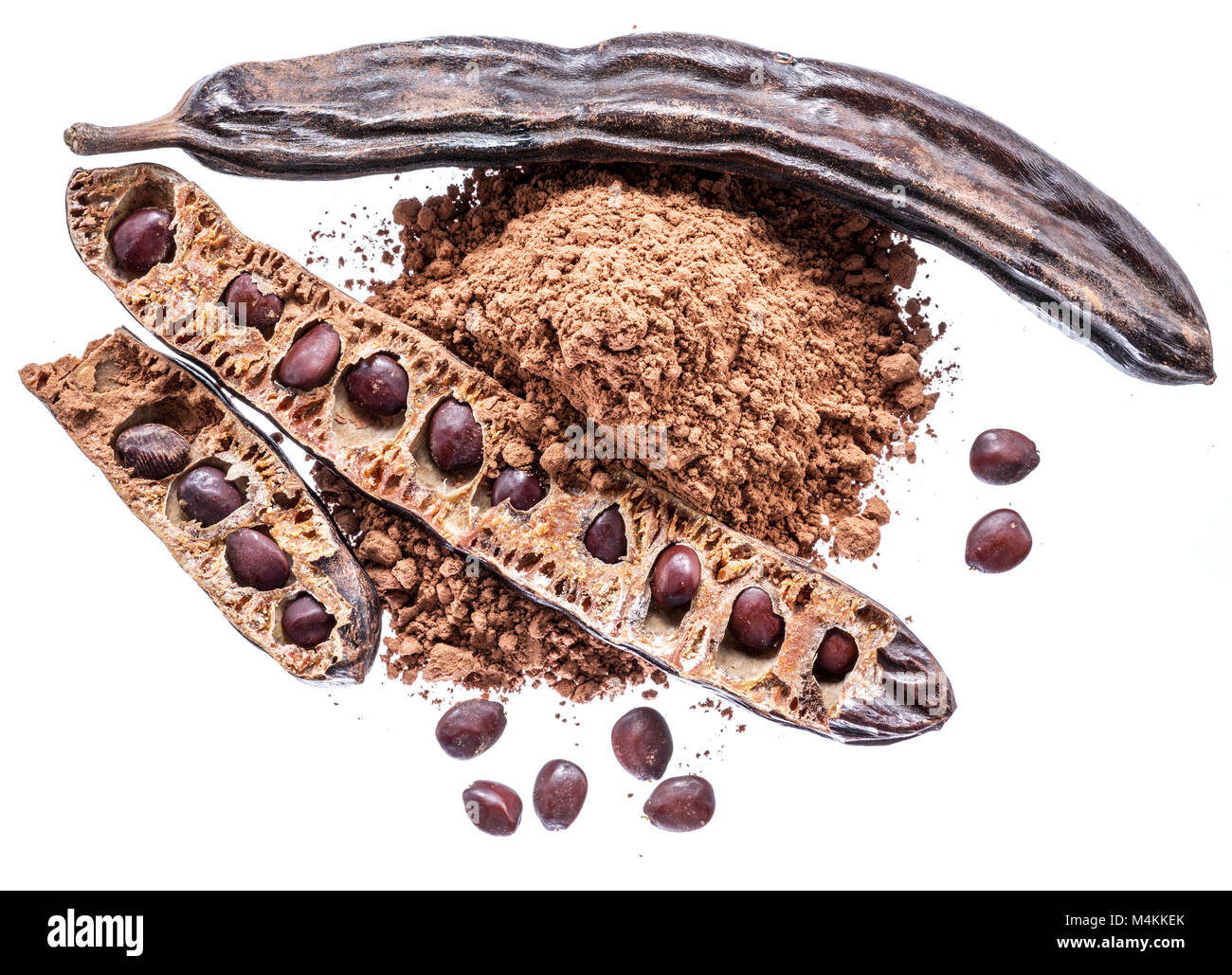 Dried carob fruit close up Cut Out Stock Images & Pictures - Alamy