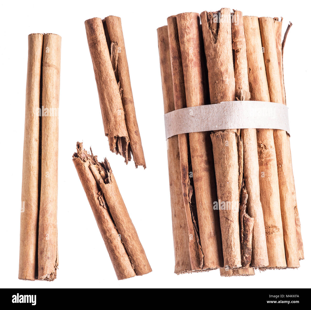 Cinnamon barks or sticks - popular asian spice isolated on white ...