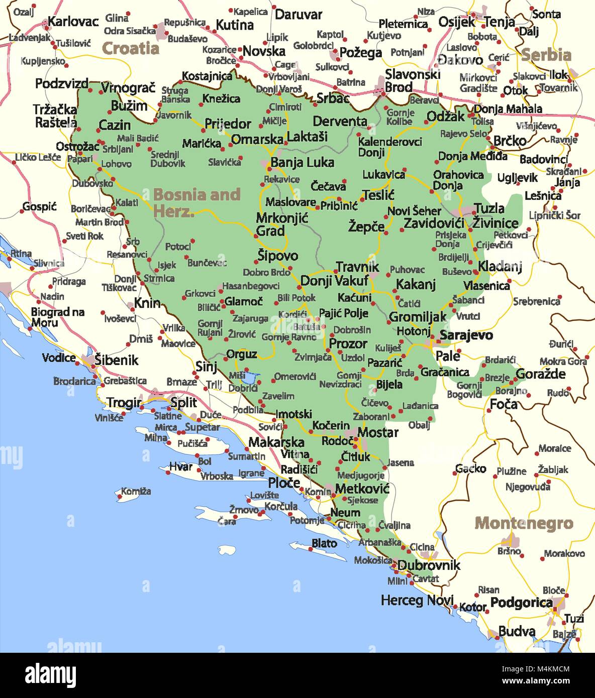 Map Of Bosnia And Surrounding Countries
