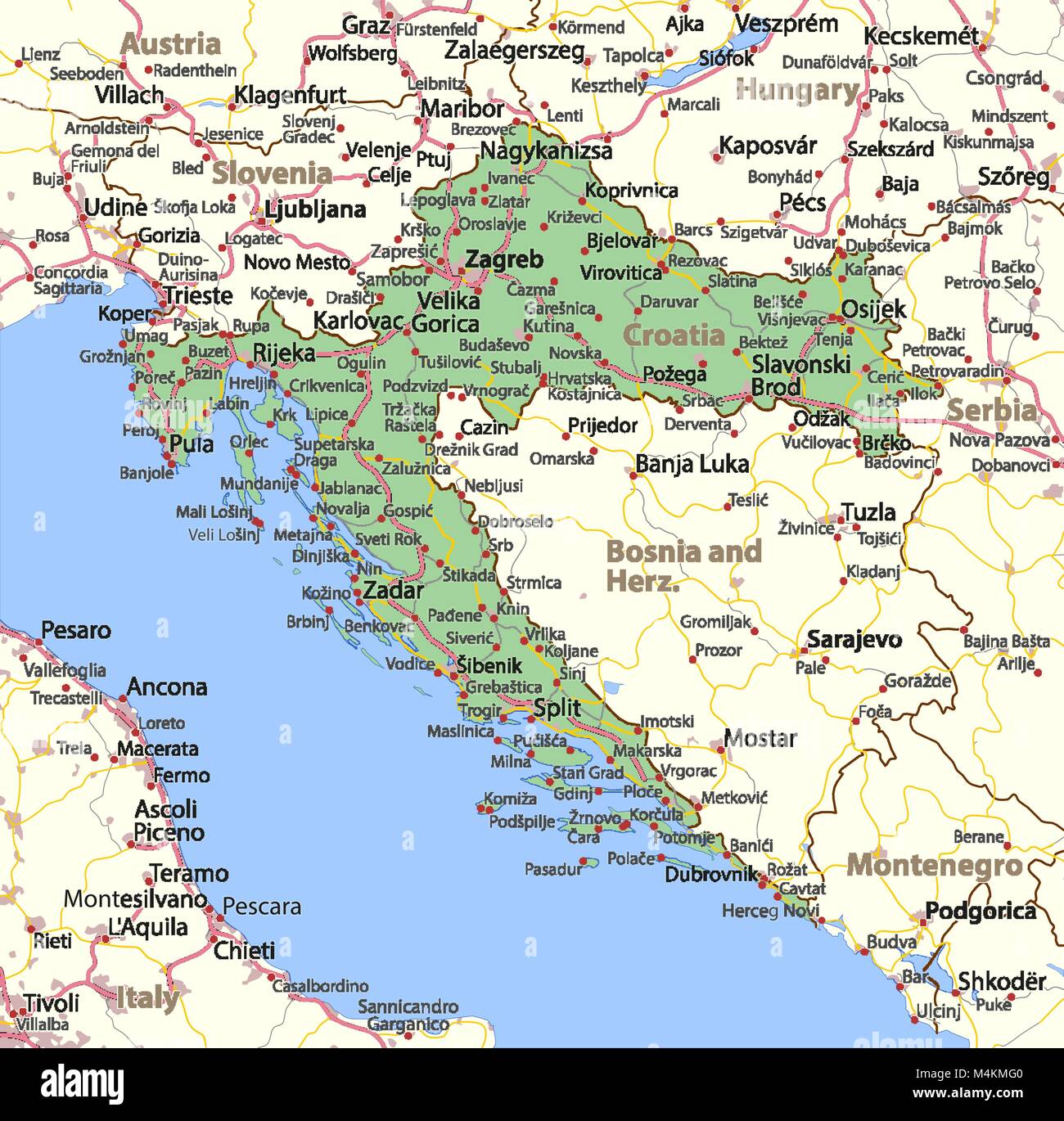 Croatia map High Resolution Stock Photography and Images - Alamy