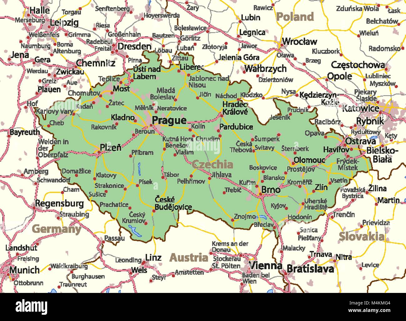 Czechia map hi-res stock photography and images - Alamy