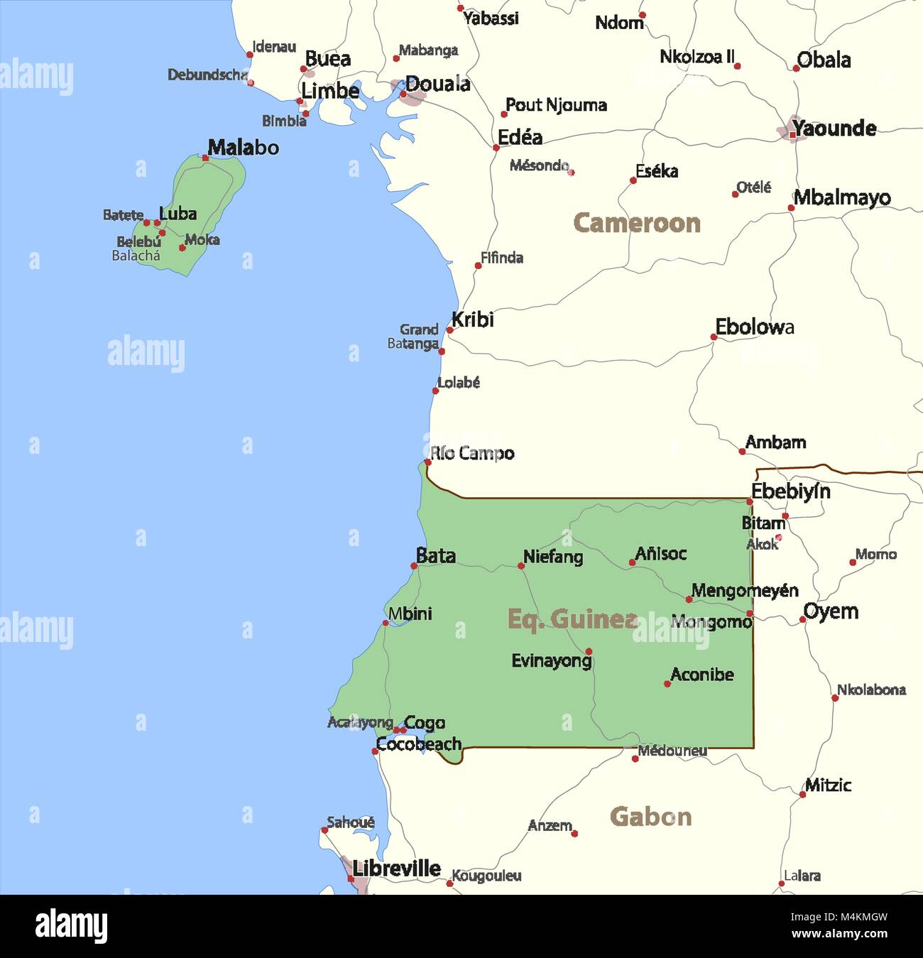 Equatorial Guinea Map High Resolution Stock Photography and Images - Alamy