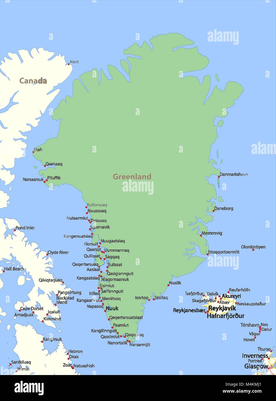 Greenland map High Resolution Stock Photography and Images - Alamy
