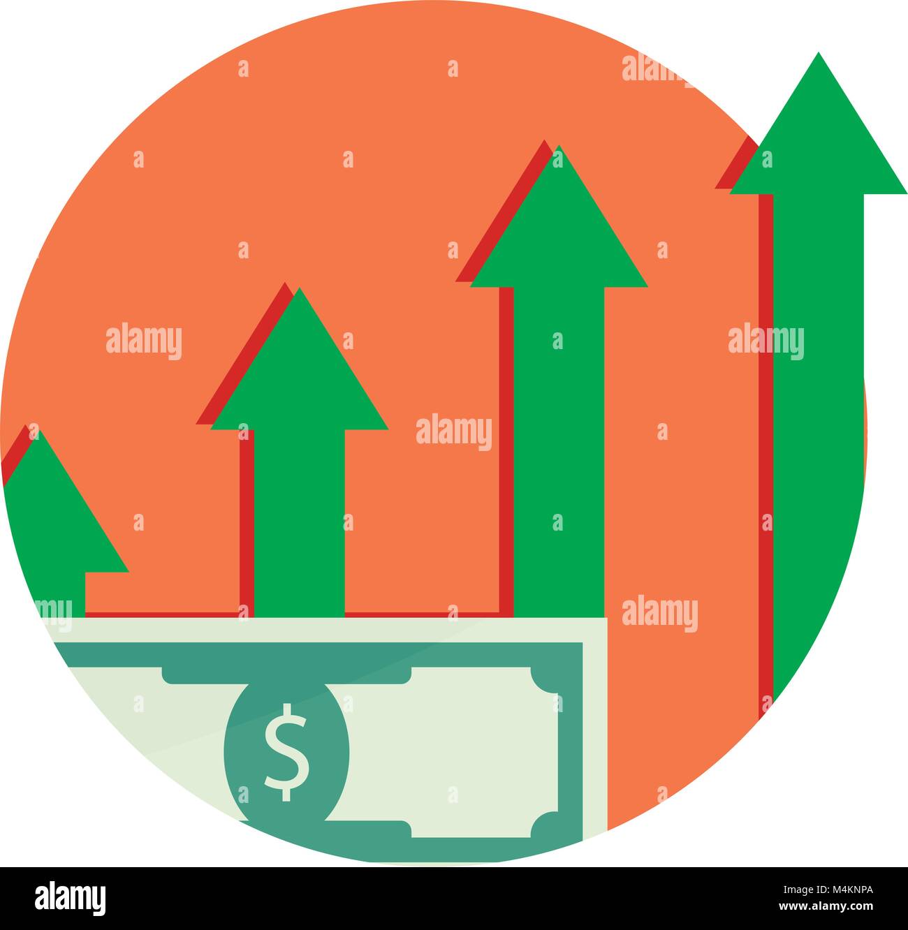 Capitalization is financial growth. Capital Growth Icon. Vector salary ...