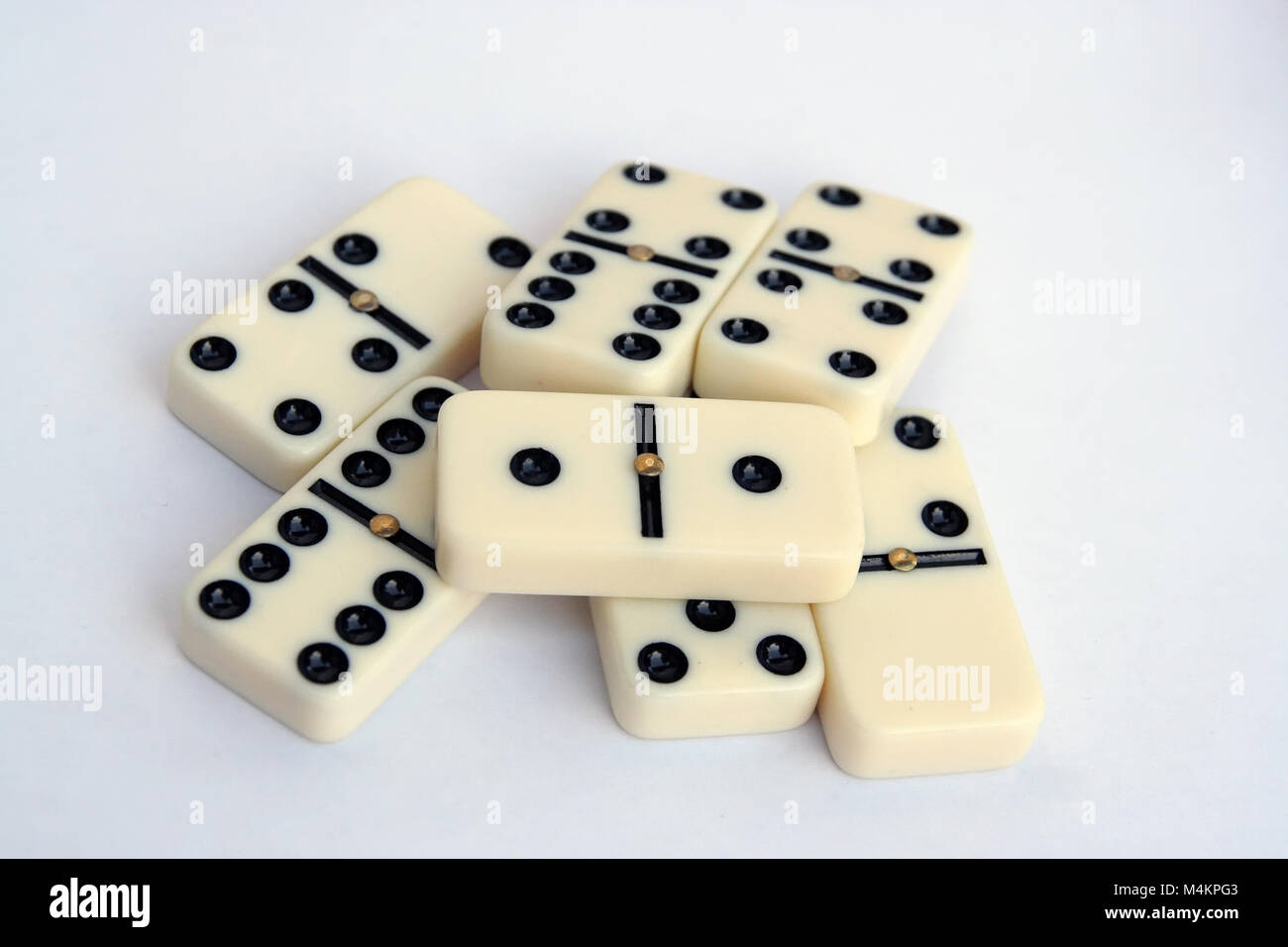 White marble dominoes. Pile of dominoes. White and black dominoes Stock ...