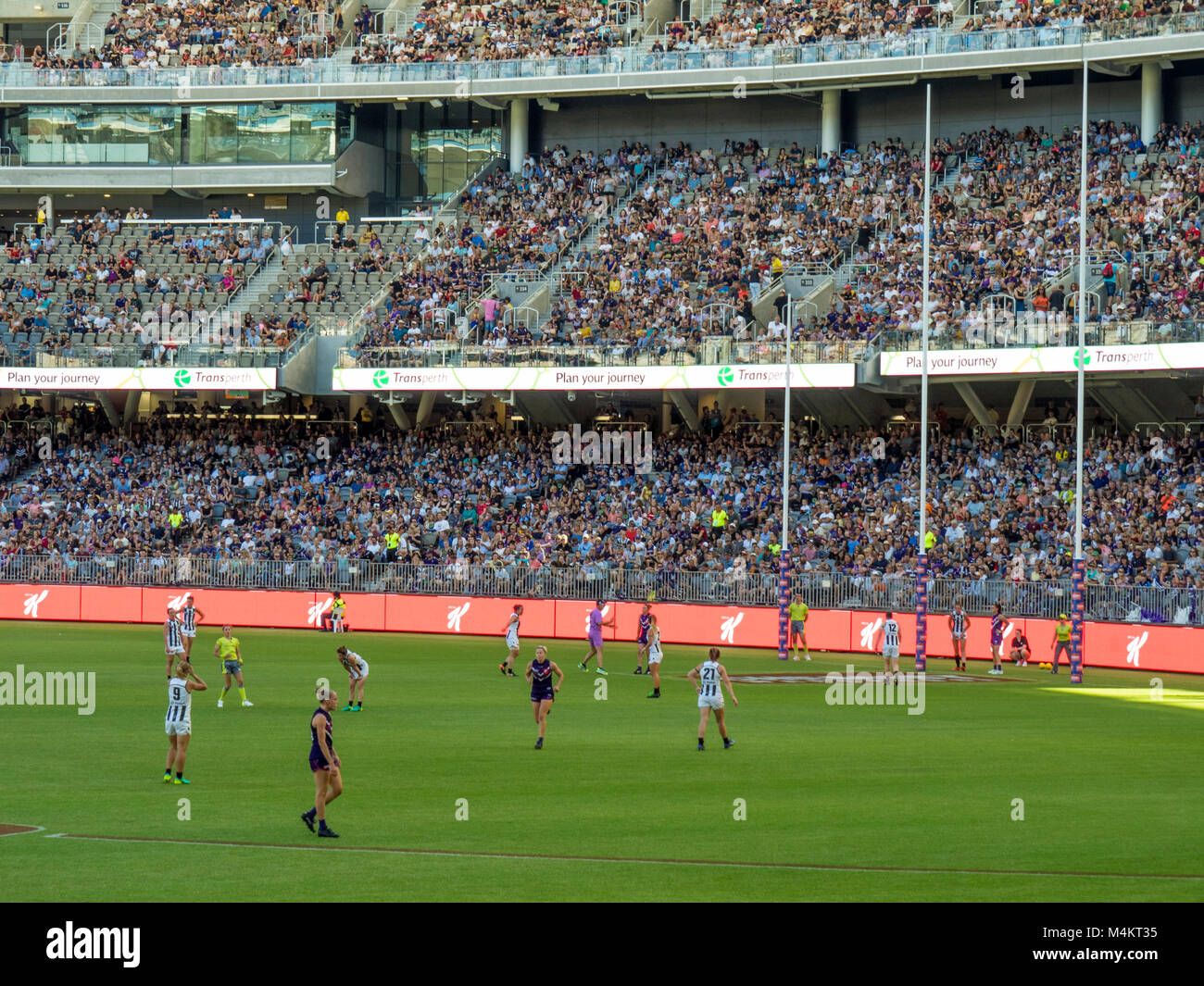 AFL Fremantle Football Club Women's team playing against Collingwood in ...