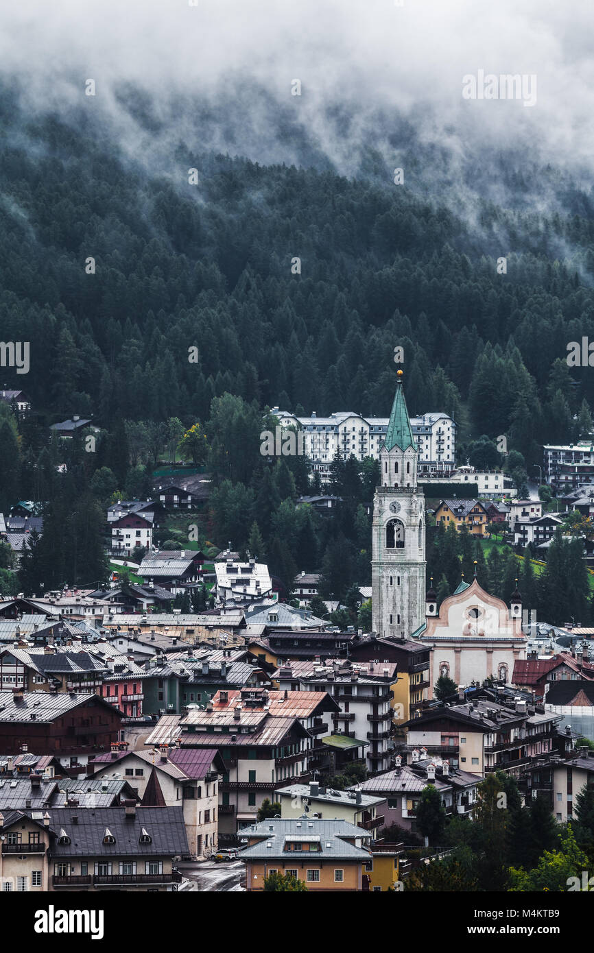 Typical beautiful building in Dolomites Stock Photo - Alamy