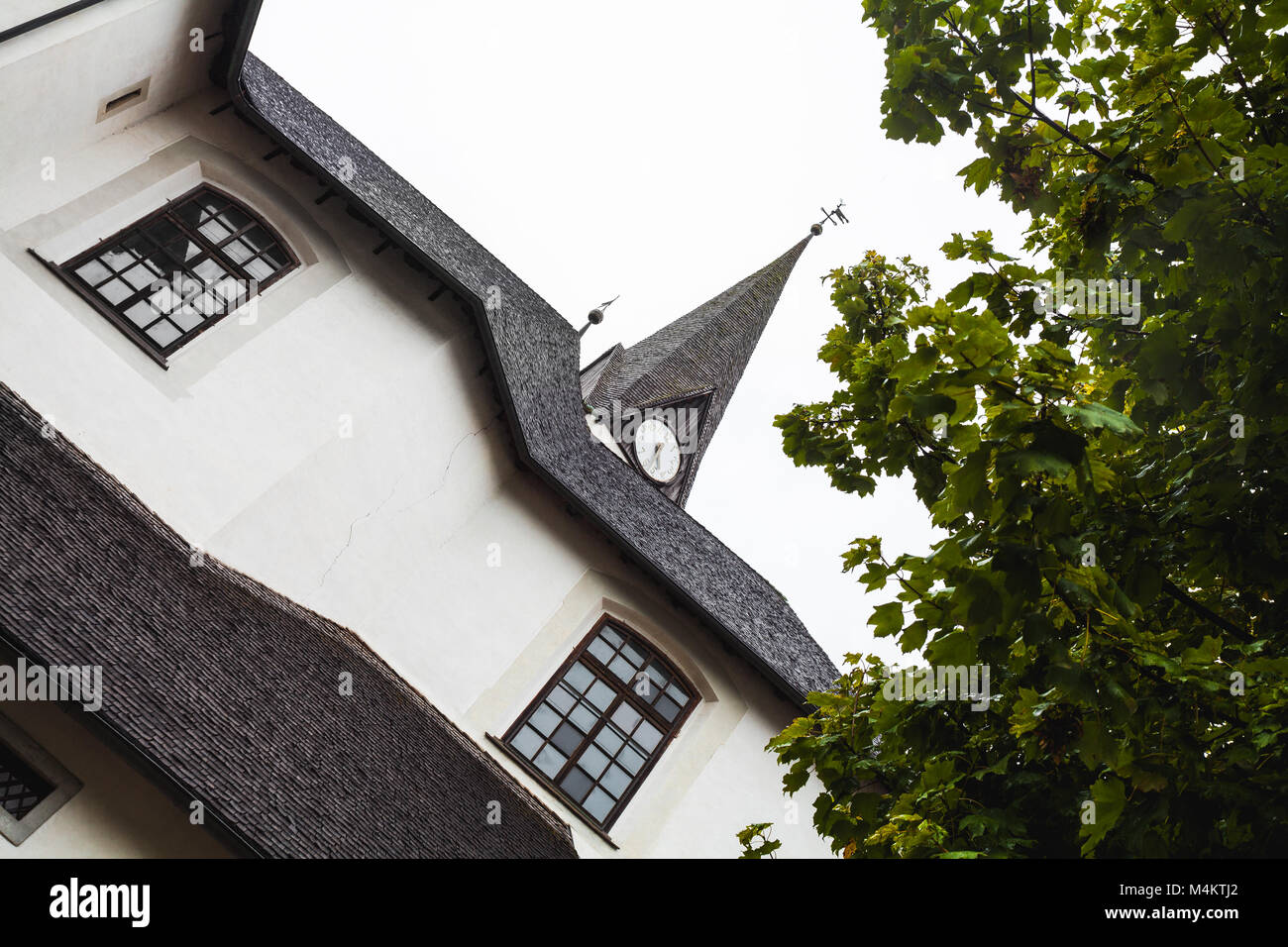 Typical beautiful building in Dolomites Stock Photo - Alamy