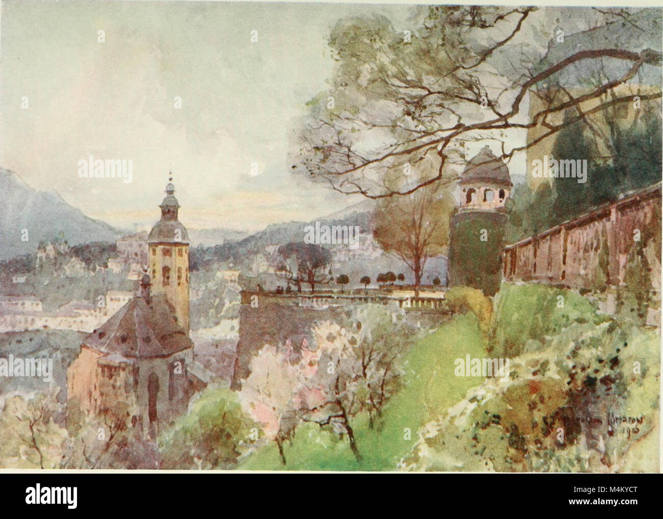 Baden-Baden, by Edward Harrison Compton, 1912 Stock Photo - Alamy