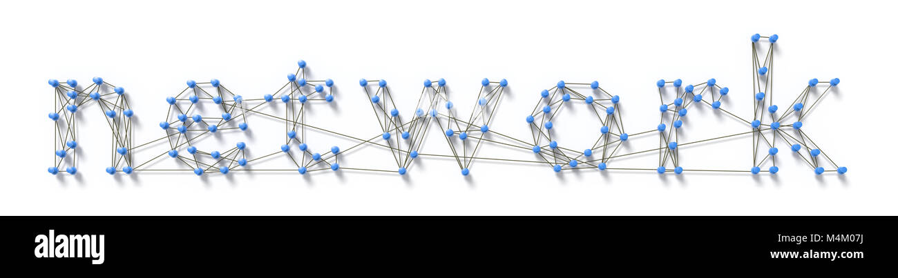 the word network with pins Stock Photo - Alamy