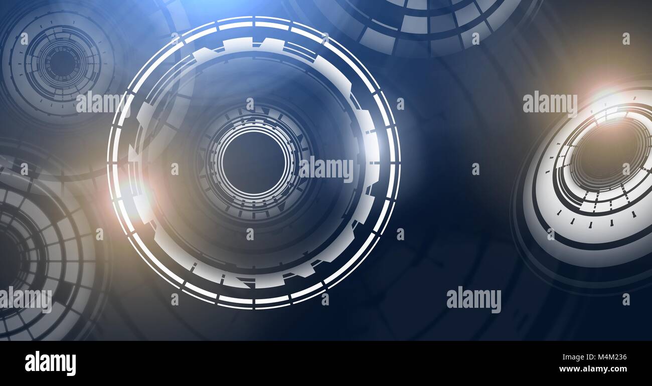 Glowing circle technology interface Stock Photo - Alamy