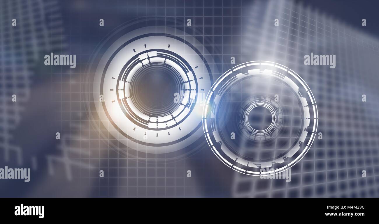 Glowing circle technology interface Stock Photo - Alamy