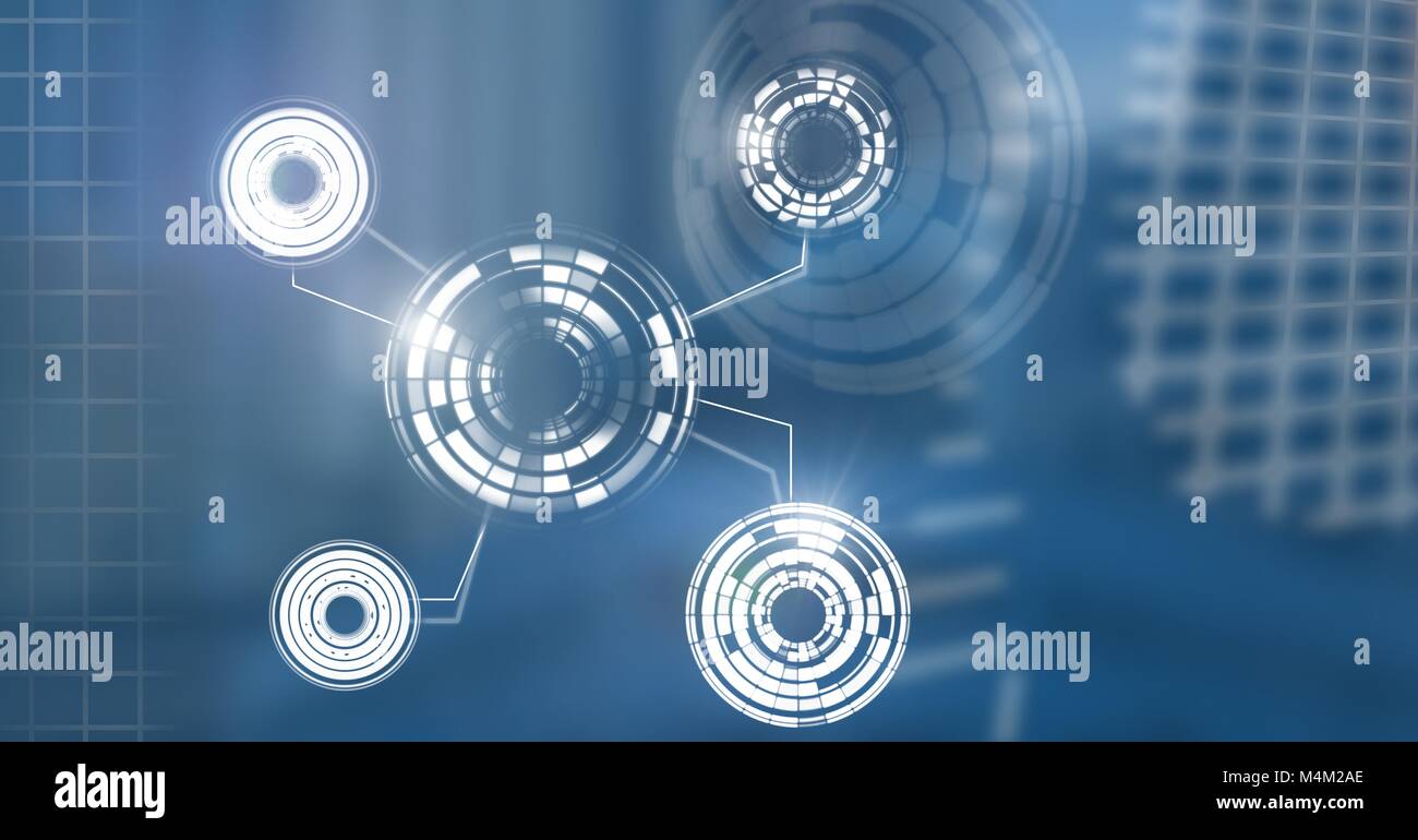 Glowing circle technology interface Stock Photo - Alamy