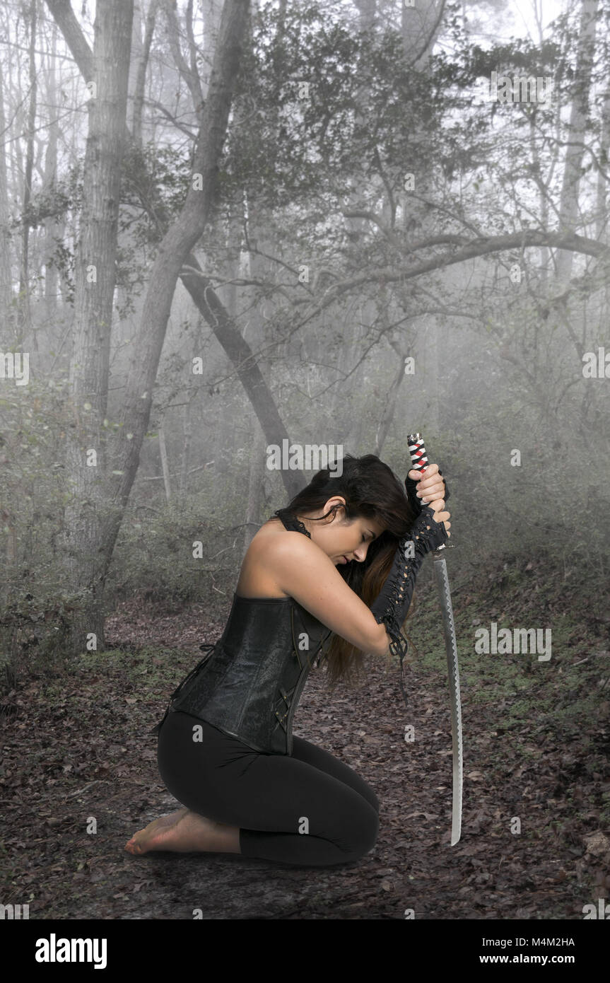 Woman Samurai Swordsman Stock Photo - Alamy