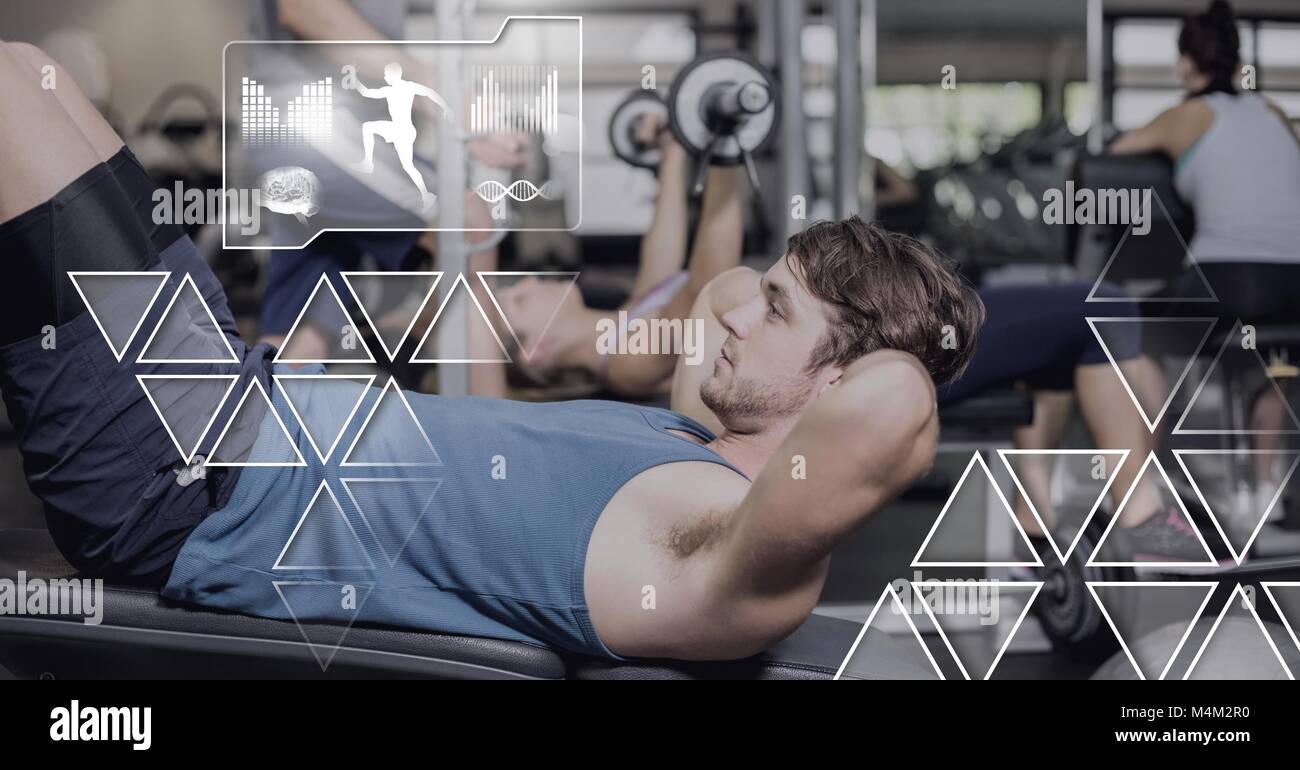 Crunch man gym hi-res stock photography and images - Alamy