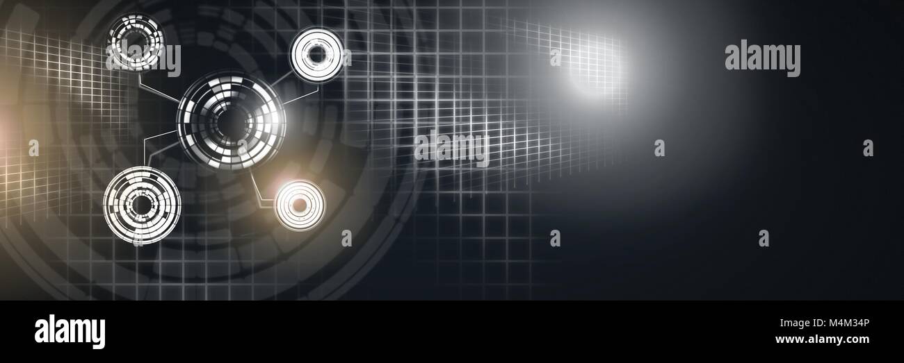 Hand touching circle interface Stock Photo - Alamy