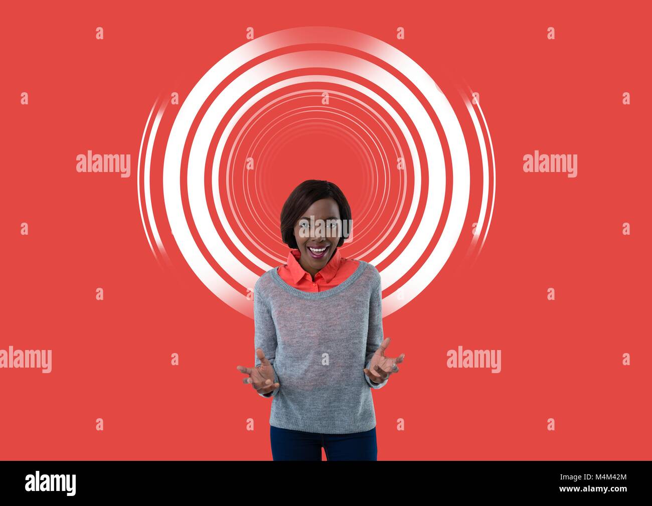 Woman circle face hair hi-res stock photography and images - Alamy