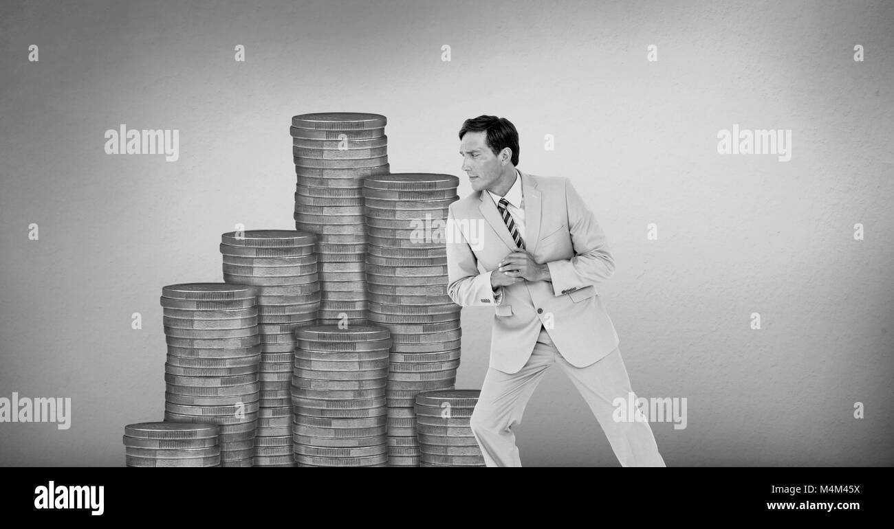 Leaning against wall man suit hi-res stock photography and images - Alamy