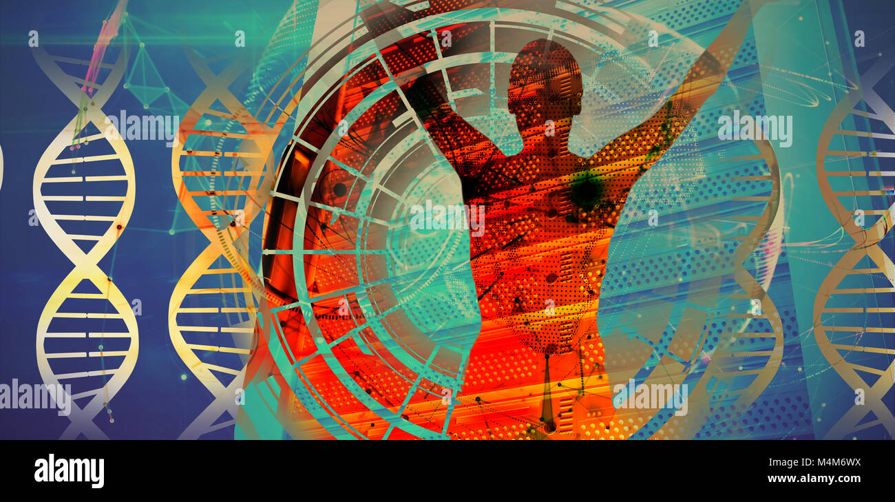 Composite image of black and white human shape Stock Photo - Alamy