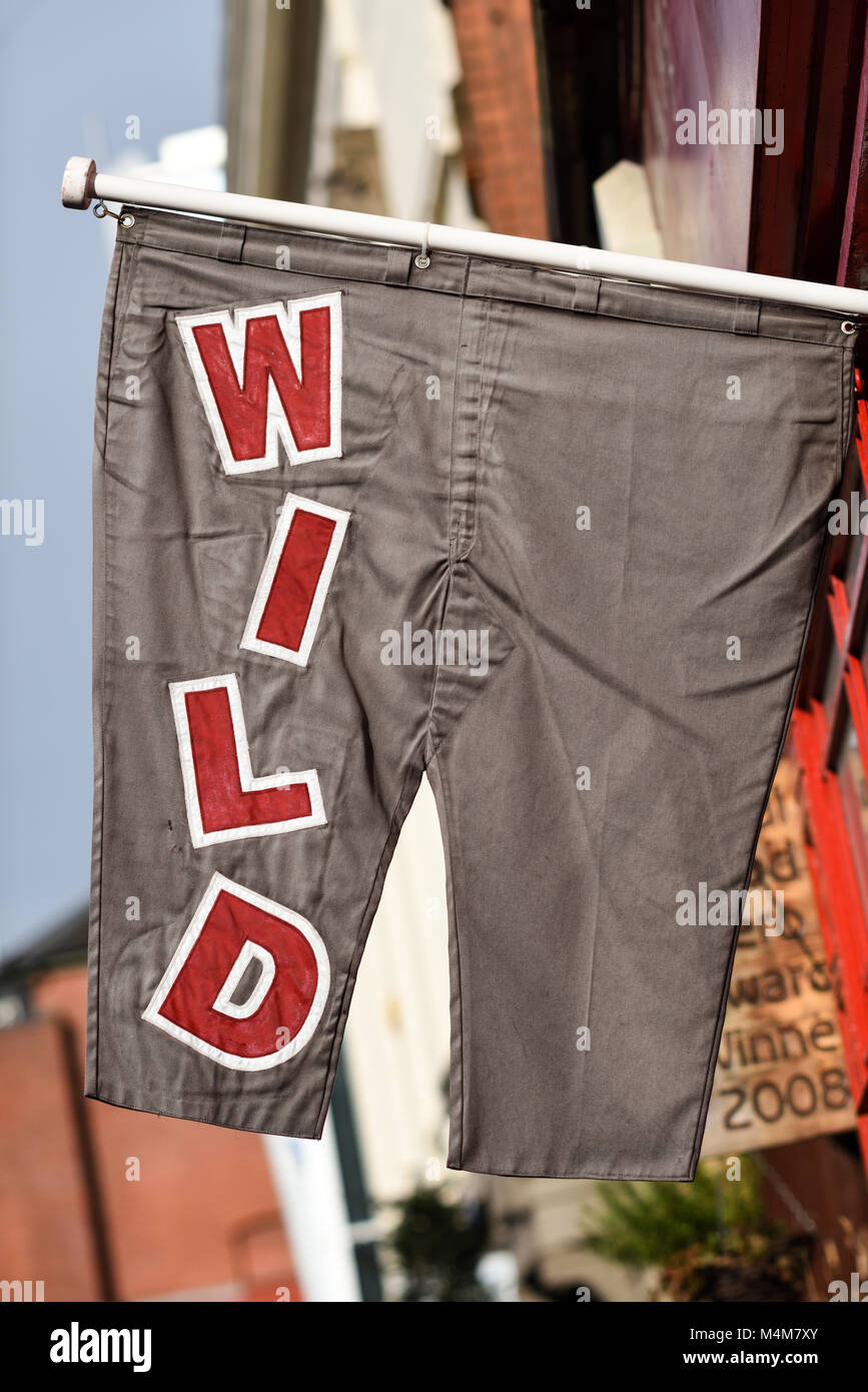 Wild Vintage Clothing Shop Sign in Hockley Nottingham,UK Stock Photo ...