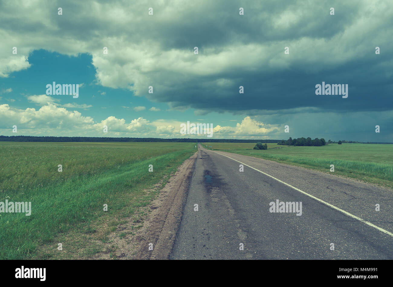 Belarusian Country road Stock Photo - Alamy