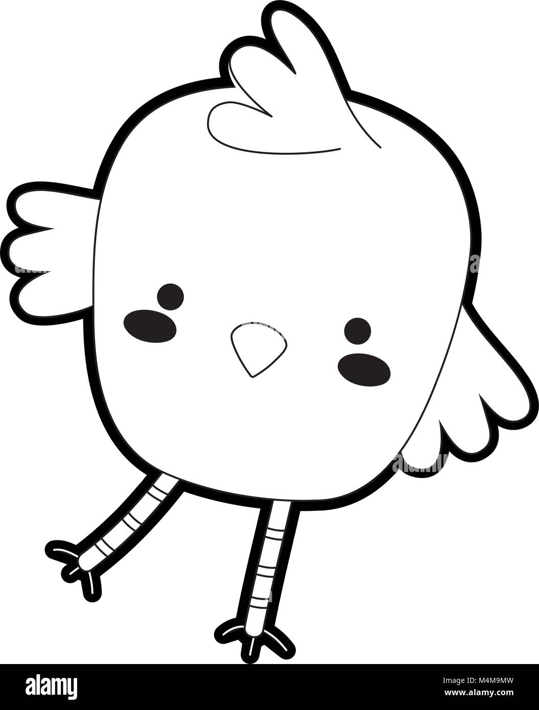Cartoon chicken animal outline vector Black and White Stock Photos ...