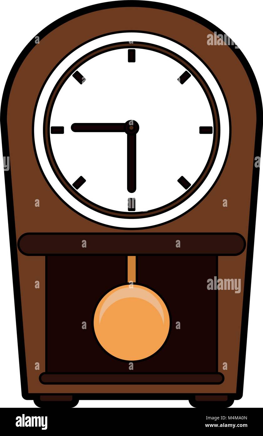Wood wall clock with pendulum Stock Vector Image & Art - Alamy