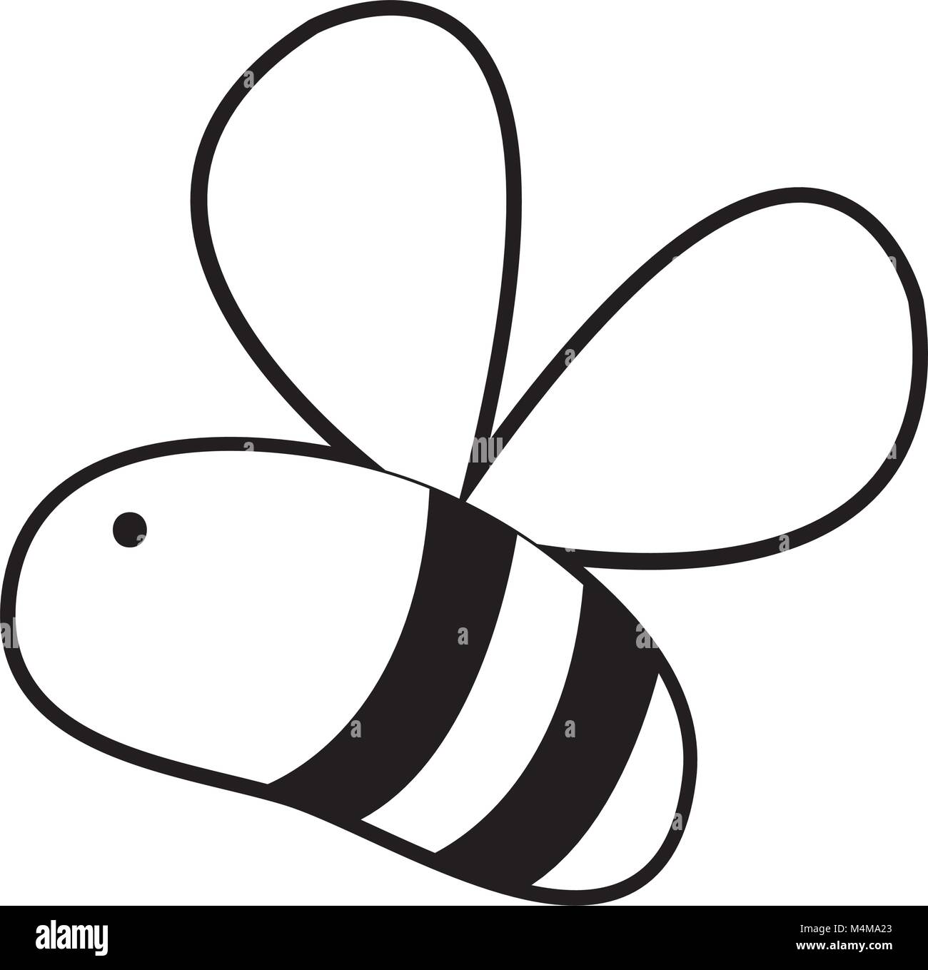 outline cute bee insect animal flying Stock Vector Image & Art - Alamy