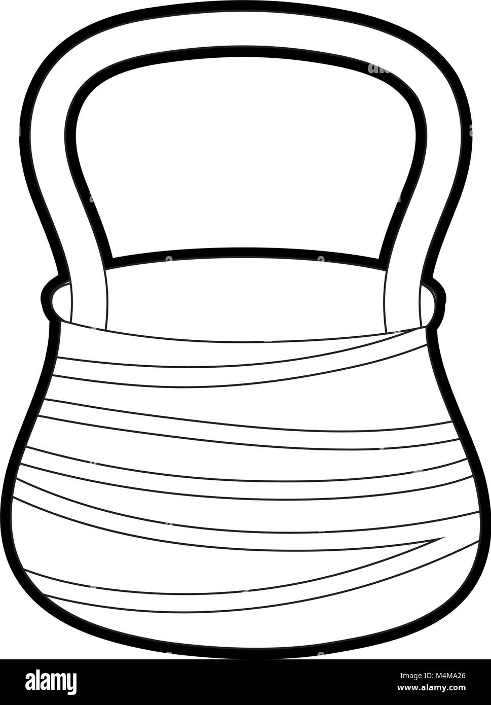 outline wood hamper basket to holiday celebration Stock Vector Image ...