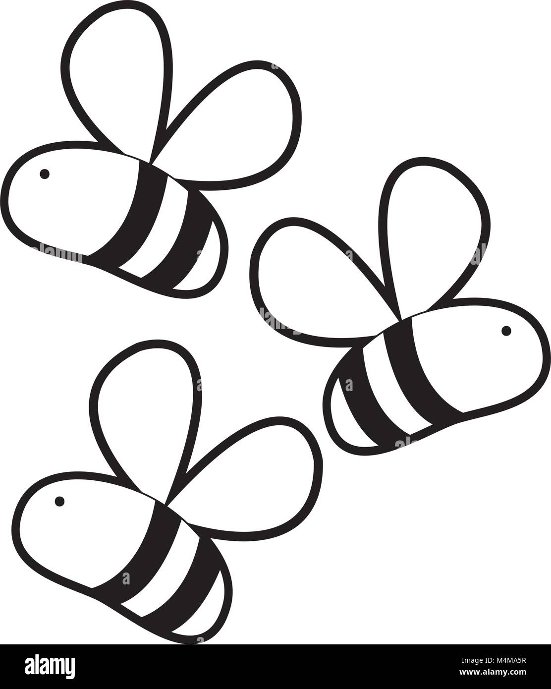 outline cute bees insect animal flying Stock Vector Image & Art - Alamy
