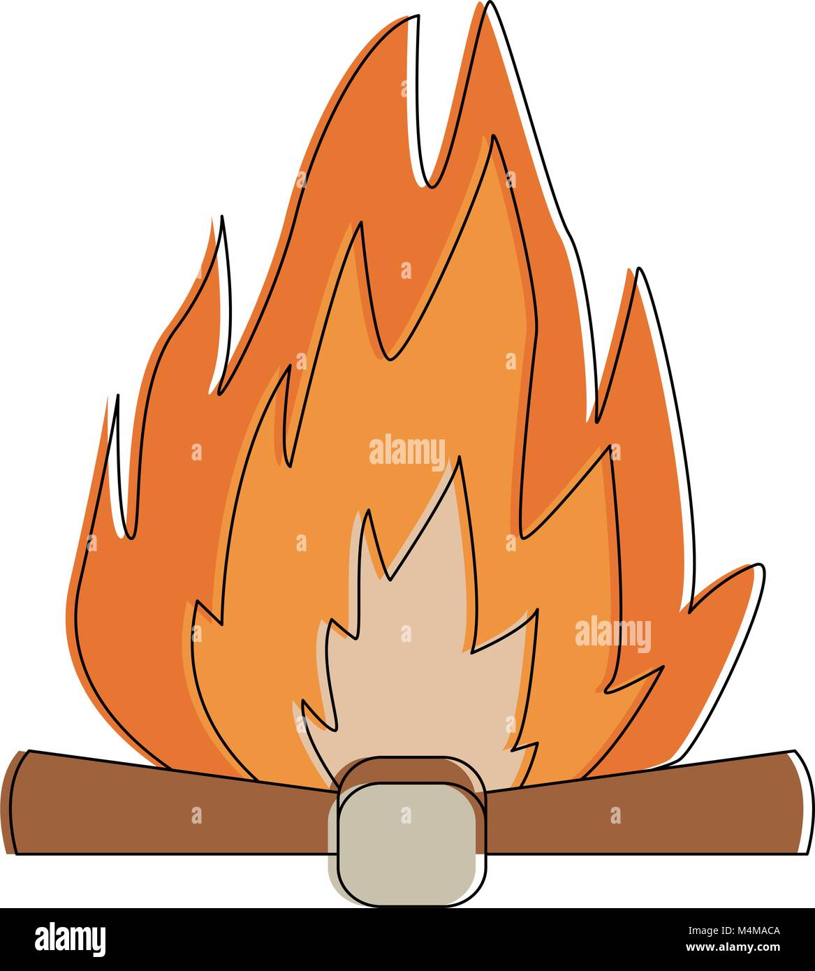 Fire beach bonfire party vector night campfire hi-res stock photography ...