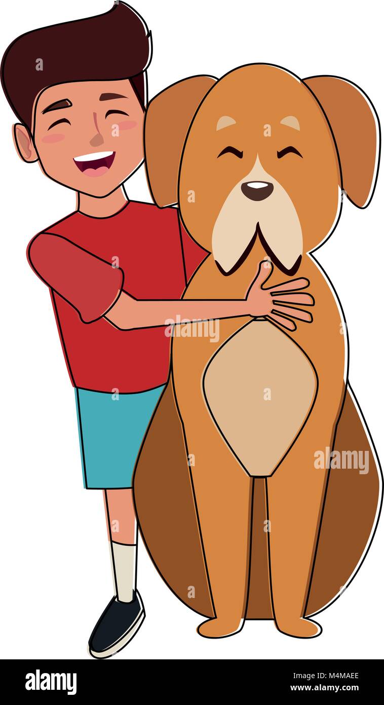 Dog and boy cartoon Stock Vector Image & Art - Alamy