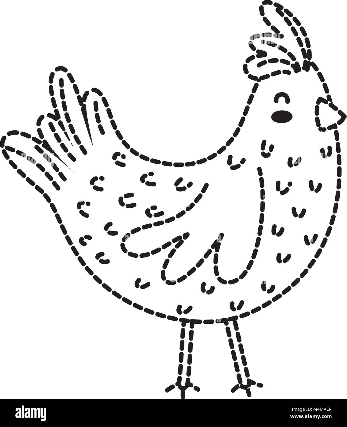 dotted shape hen farm bird animal with wings Stock Vector Image & Art ...