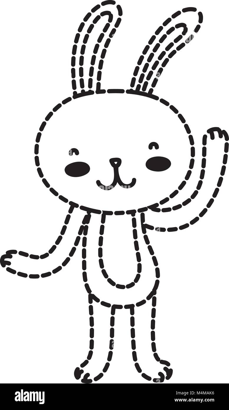 dotted shape happy rabbit cartoon cute animal Stock Vector Image & Art ...