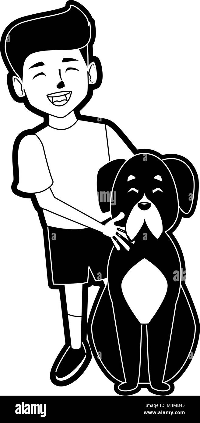 Dog and boy cartoon Stock Vector Image & Art - Alamy