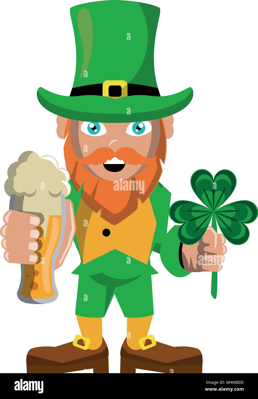 Elf with beer and clover cartoon Stock Vector Image & Art - Alamy