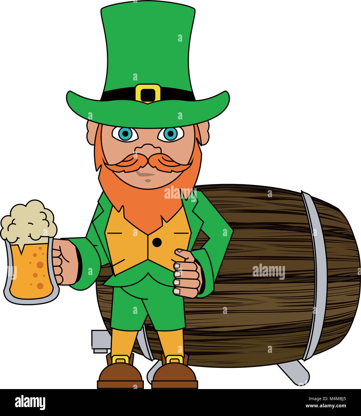 Elf with beer barrel and cup cartoon Stock Vector Image & Art - Alamy