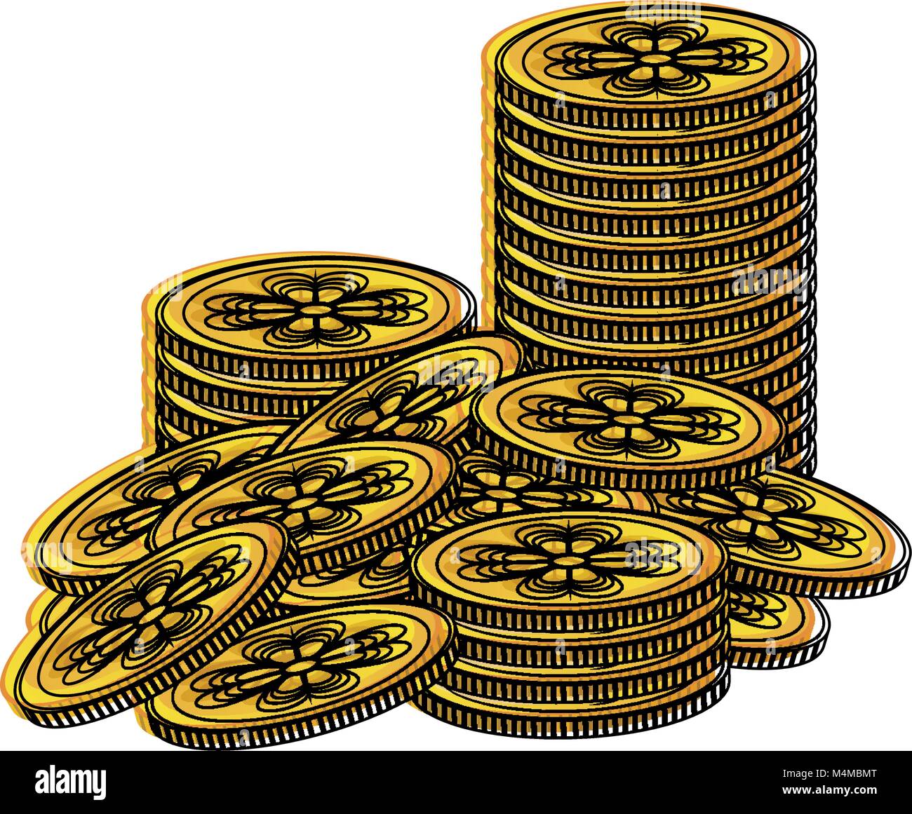 Coins stacked isolated Stock Vector Image & Art - Alamy