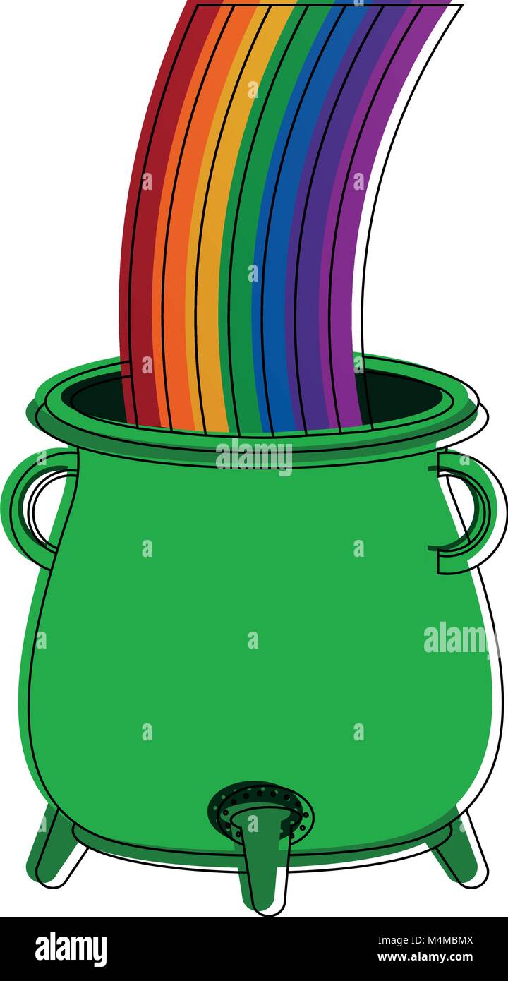 pot with rainbow Stock Vector Image & Art - Alamy