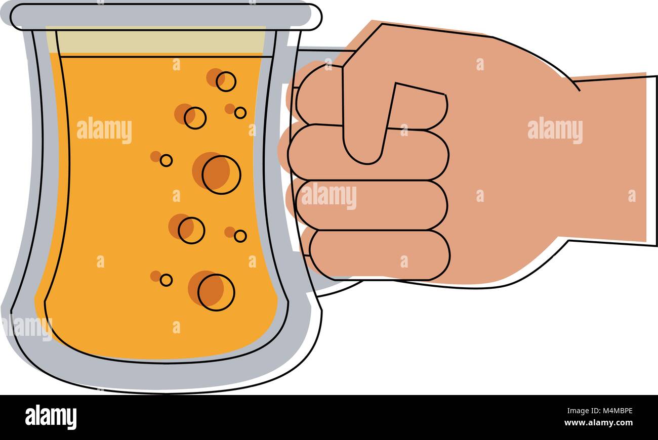 Hand with beer Stock Vector Image & Art - Alamy