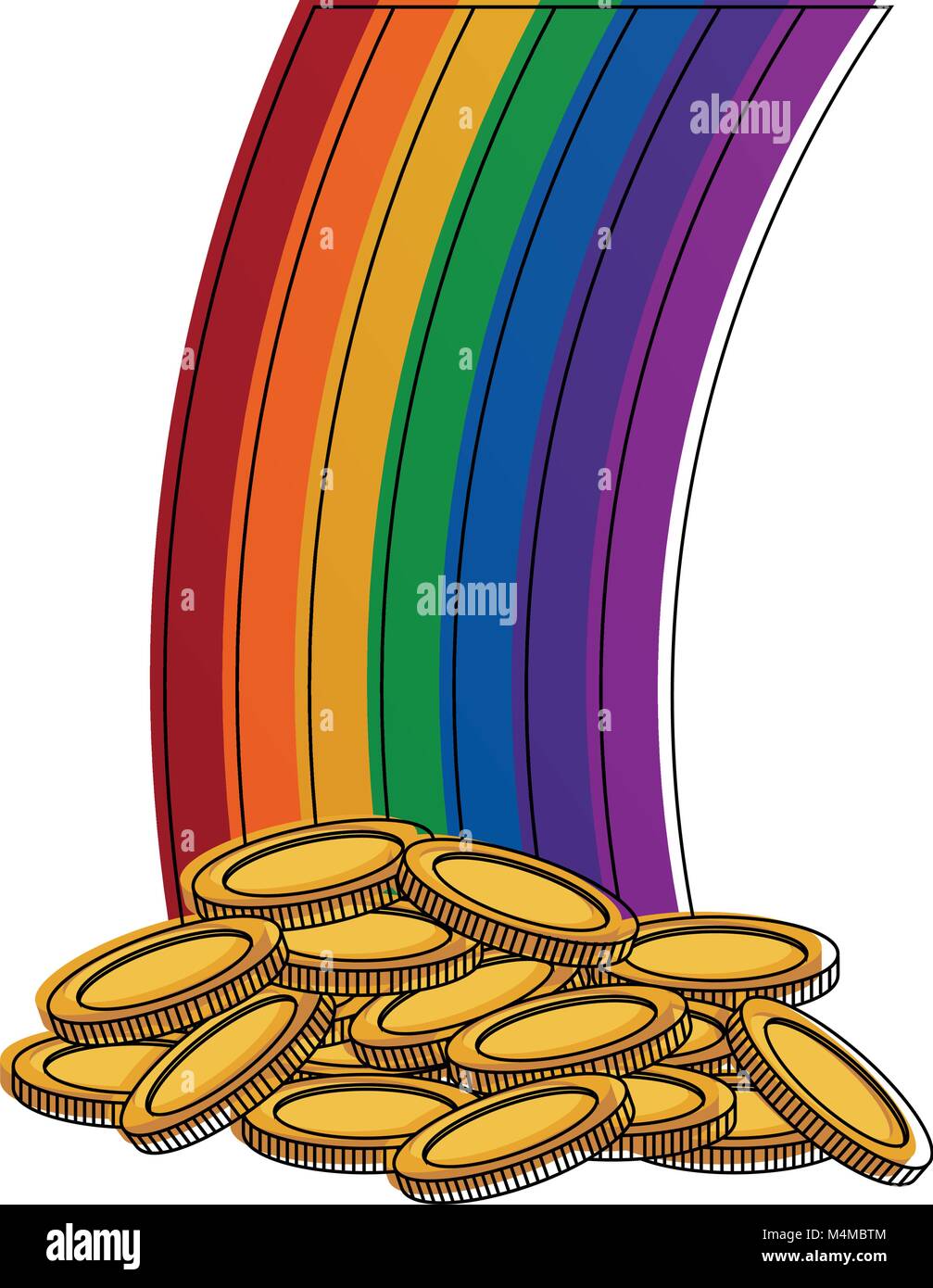 Rainbow with coins Stock Vector Image & Art - Alamy
